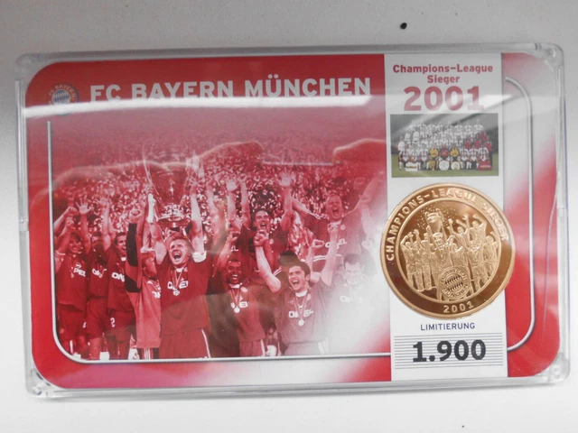 MEDAILLE MÜNZE FC Bayern München Champions League Sieg 2001 Kupfer 40 mm 32 g PP EUR 27,90 ...