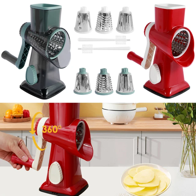 ROTARY CHEESE GRATER with Handle Efficient Cheese Shredder Slicer with ...