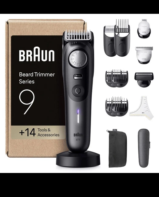 BRAUN SERIES 9 Titanium Beard Trimmer +14 Tools, 52 Lengths BT9565 New ...