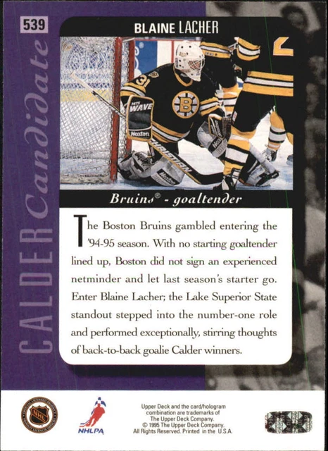 CARTE DE HOCKEY 1994-95 Upper Deck Boston Bruins #539 Blaine Lacher CC EUR 1,61 - PicClick FR