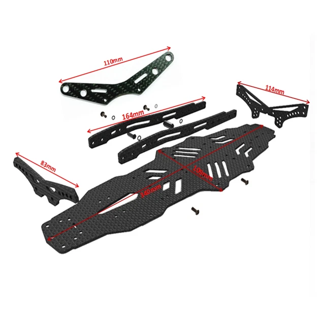 CARBON FIBER RC Bottom Chassis Plate CNC Machining Flexible Stiff ...