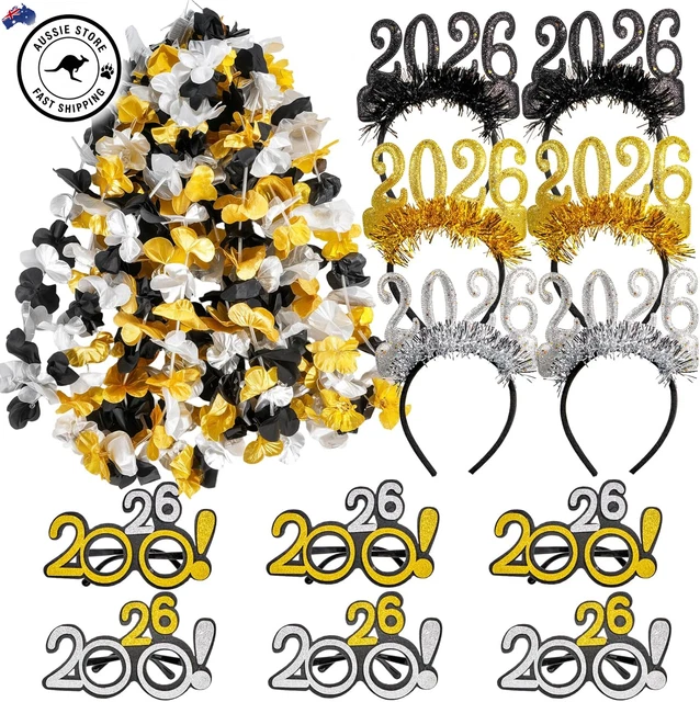 NEW YEARS EVE Party Supplies 2026, 24 Pcs New Year Glasses Headband ...