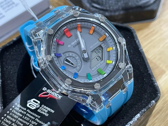 CASIO G-SHOCK GA2100 Casioak Watch * Clear Rainbow Tiffany Mod EUR 244 ...