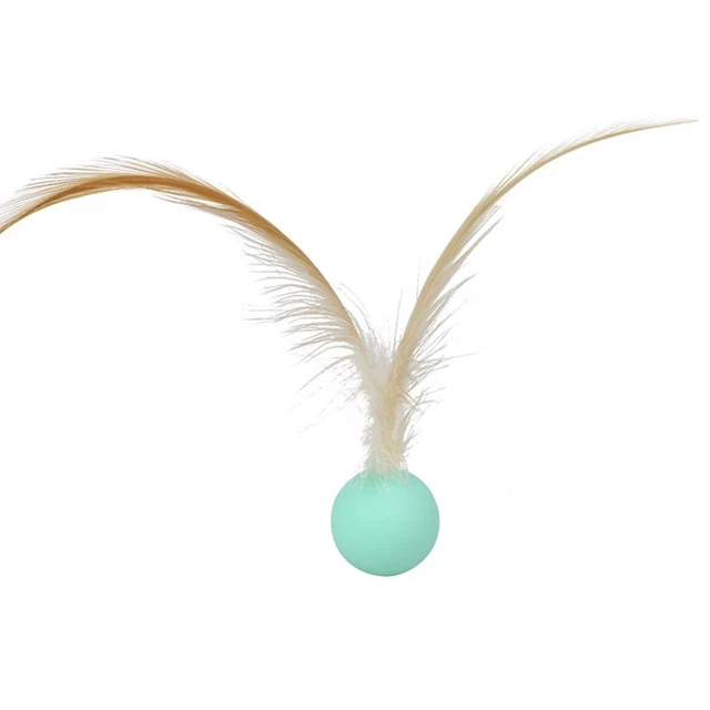 DOG TOY SOFT Feather Balls Rubber Ball Puppy Toys for Kitten Exercise ...
