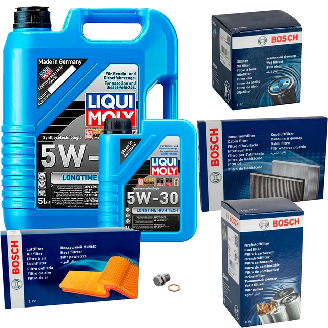 BOSCH INSPECTION SET 6 LIQUI MOLY Longue Date High Tech 5W-30 pour Suzuki Grand EUR 172,46 ...