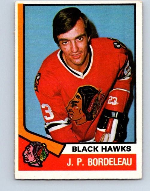 VINTAGE HOCKEY CARD Opc 1974-75 Chicago Black Hawks Jean-Paul Bordeleau ...