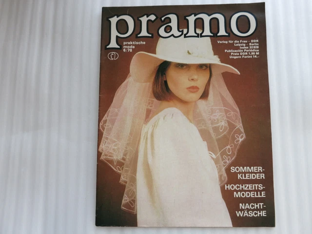 DDR PRAMO PRAKTISCHE Mode +Schnittmuster 6/1978 Sommerkleid Hochzeit ...