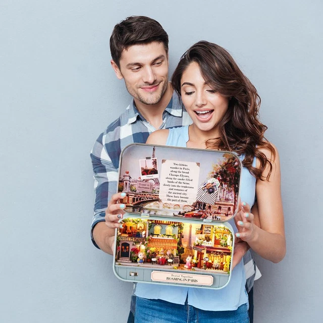 CREATIVE DIY WOODEN Miniature Scene Dollhouse Model Manual Hut Toy ...