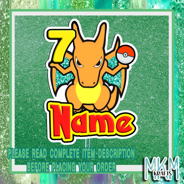 CHIZARD - POKEMON - Pokeball - Personalisierte Kuchenauflage Name und Alter EUR 7,81 - PicClick DE