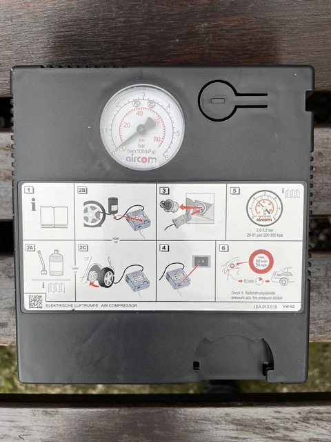 AUDI VW AIRCOM Tyre Puncture Repair Pump Compressor Inflator 5N0012615C ...