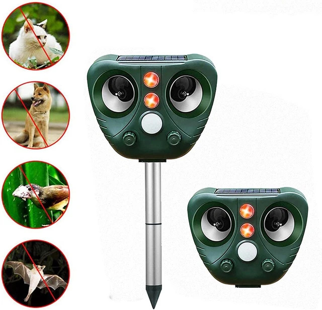 SOLAR ULTRASONIC BIRD Repeller Motion Sensor Animal Pets Repeller Rat ...