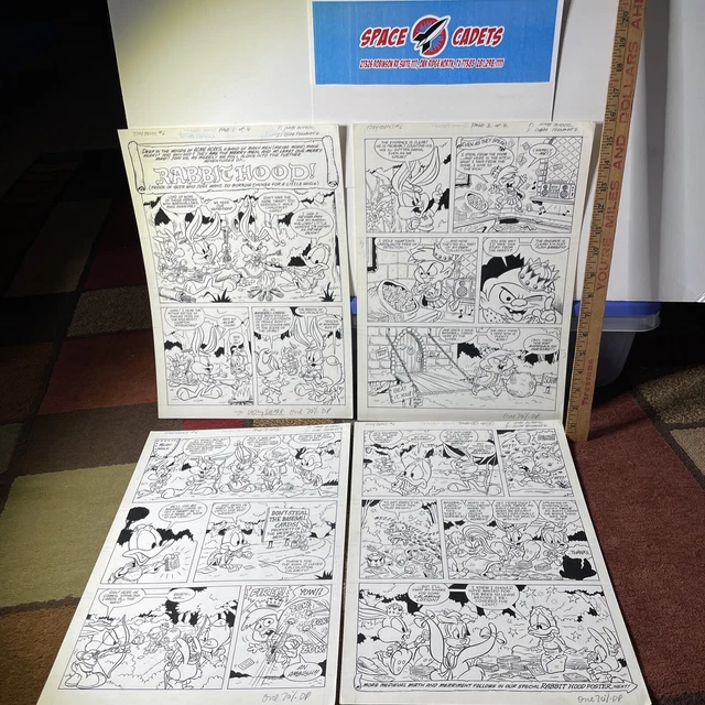 Original Comic Art Tiny Toons Adventures 6 Rabbit Hood 4 Pg Nate 2053