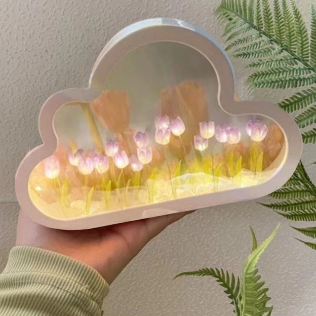 CLOUD TULIP NIGHT Light DIY Material Pack Handmade Mirror Flower Lamp ...
