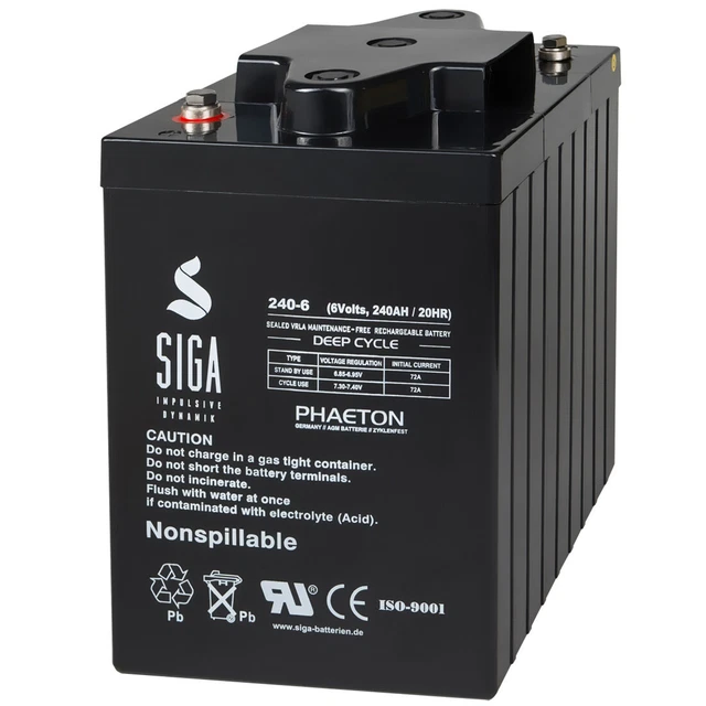SIGA ANTRIEBSBATTERIE 240AH 6V AGM Batterie Gabelstapler Hebebühne ...