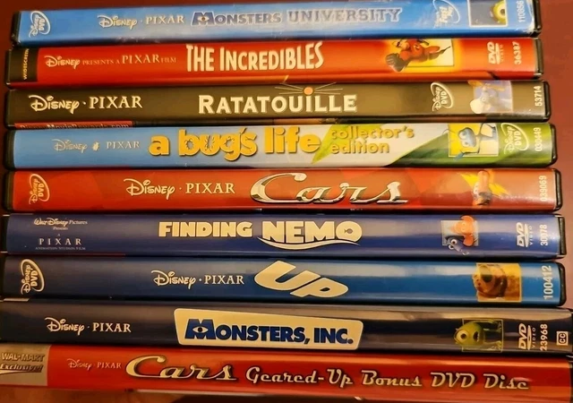 FILMS DISNEY PIXAR (lot de 9 DVD) Incroyables, Voitures, Nemo, Bug's ...