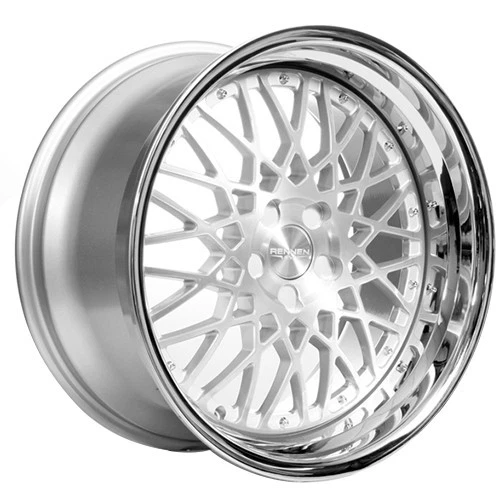 (4/SET) 20& STAGGERED Rennen Wheels Rims CSL 5 Silver W/ Chrome Step ...