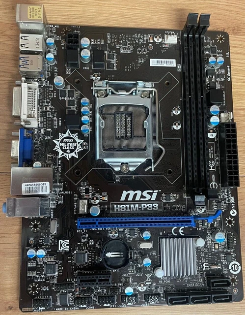 MSI H81M-P33 LGA 1150 MicroATX DDR3 Motherboard UNTESTED. £37.09 ...