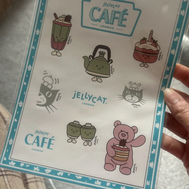 JELLYCAT SHANGHAI EXCLUSIVE Cafe Sticker Sheet 2025 Cake Teapot cups ...
