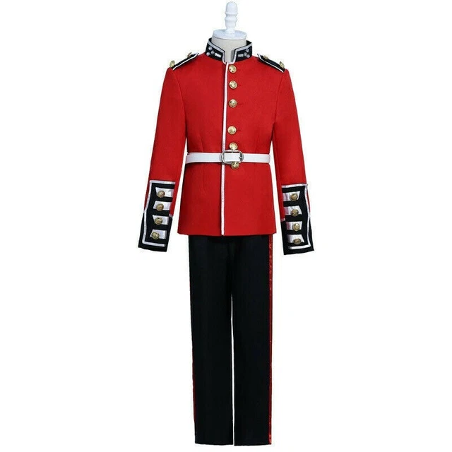 BOYS KIDS BRITISH Royal Guard Uniform Costume Jacket Hussar Drum Fancy ...
