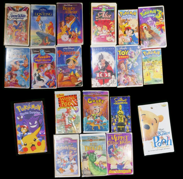 VHS COLLECTION - 20 VHS Tapes - Cartoon Disney, Pixar, Pokemon Movies ...