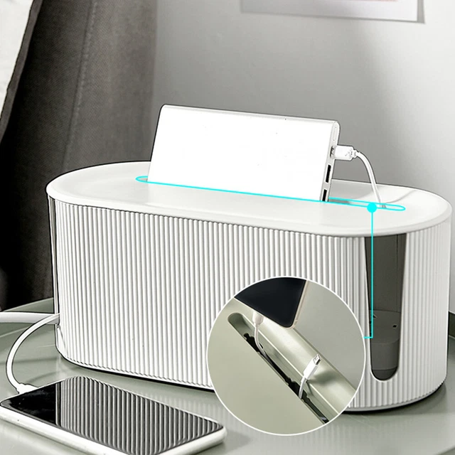 PLUG BOARD STORAGE Box Cable Management Box Cable Wire Organizer (White ...