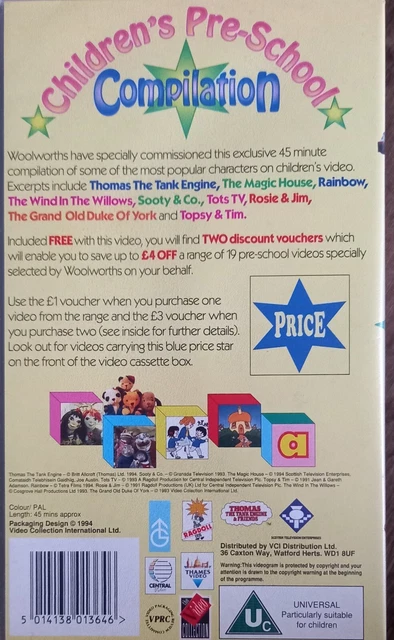 WOOLWORTHS CHILDRENS PRE-SCHOOL Favourites & Compilation VHS Video ...