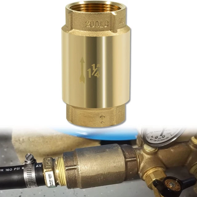 BRASS PUMP ONE Way Back Flow Preventer Check Valve, 1 1/4" Female Pipe ...