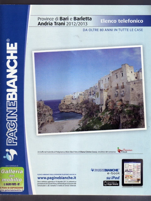 ELENCO TELEFONICO -PAGINE Bianche -Bari -Barletta-Andria -Trani-2012/ ...