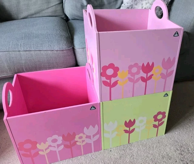 EARLY LEARNING CENTRE - Stackable Wooden Storage Boxes £10.00 - PicClick UK