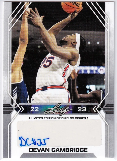2022-23 LEAF BASKETBALL ROOKIE AUTOGRAPHE AUTO Devan Cambridge/99 EUR ...