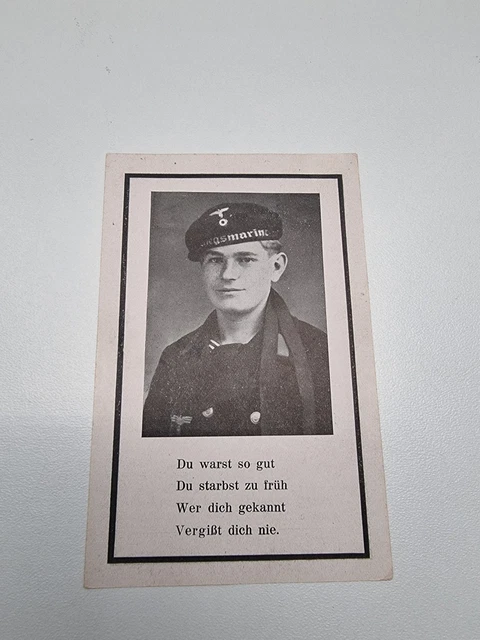 STERBEBILD 2.WK KRIEGSMARINE Matrose KM Hattenberger EUR 12,65 ...
