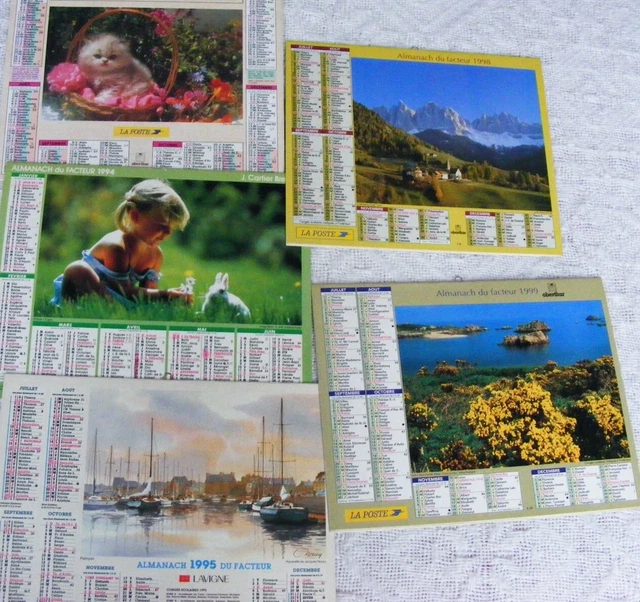 CALENDRIERS &ALMANACHS P.T.T. - Années 90" EUR 5,00 - PicClick FR
