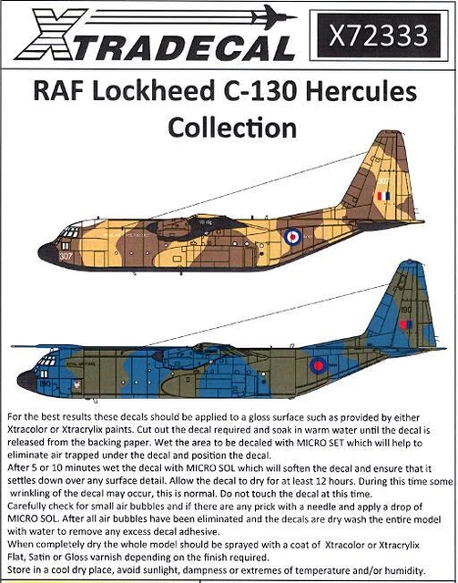 XTRA DECALS 1/72 LOCKHEED C-130 HERCULES Royal Air Force Collection $14 ...
