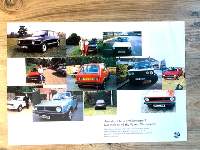 VW GOLF DURABILITY MK1 GTi - FRAMEABLE WALL ART ORIGINAL CLASSIC CAR ...