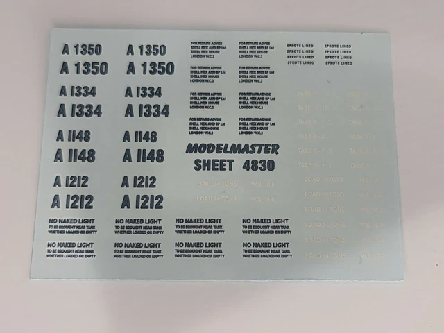 Modelmaster Waterslide Decals FOR SALE! - PicClick UK