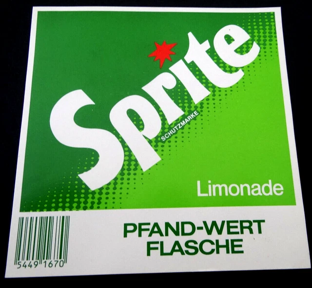 OLD BOTTLE LABEL Sprite Coca-Cola 70's Rubberized Glue Image £7.71 ...