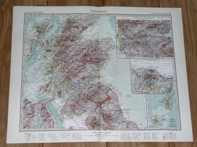 1932 ORIGINAL VINTAGE Map Of Scotland Highlands Lowlands Edinburgh ... 1932 ORIGINAL VINTAGE Map Of Scotland Highlands Lowlands Edinburgh ...