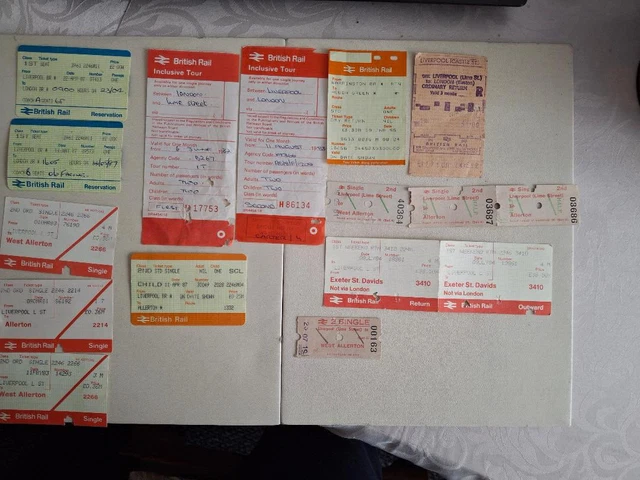 MIXED SET OF Liverpool Railway Ticket's From 1982-1995 Collectors Items ...