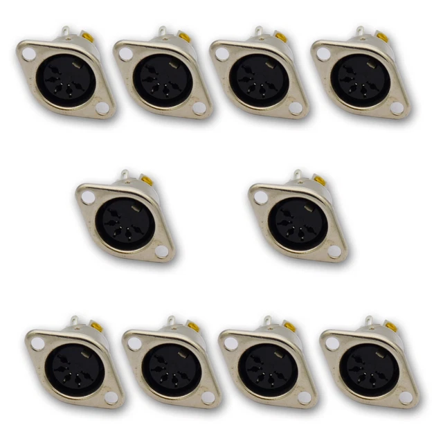 10,5-POLIGE DIN-BUCHSE MIDI-KABEL mit Schalttafelhalterung für Audioanschlüsse EUR 21,41 ...