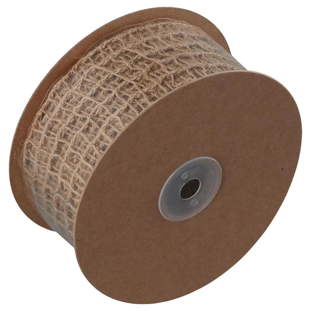 1 ROLLS RUSTIC Mesh Burlap Jute Wired Edge Open Weave Fabric Ribbon ...