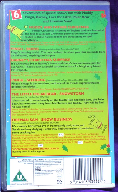 BBC CHILDREN'S CHRISTMAS Cracker VHS Video, Pingu/Barney/Noddy/Fireman ...
