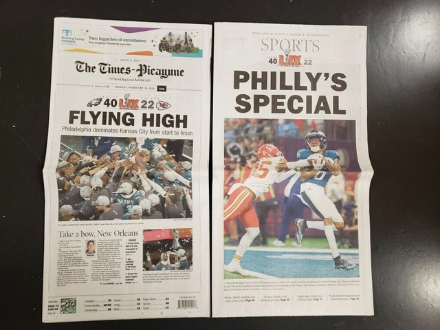 SUPER BOWL LIX 2025 NEW ORLEANS TIMES PICAYUNE NEWSPAPER Philadelphia ...