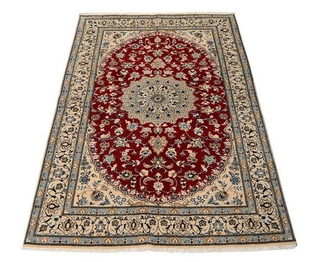 TAPIS PERSAN FAIT Main Nain 9 La 243x156 Cm Fin Orient Rouge Vente En ...
