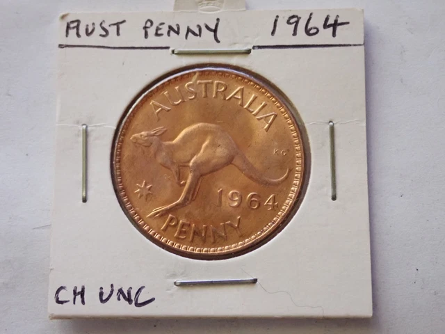 1964 AUSTRALIAN ONE Penny Queen Elizabeth Ii Choice Uncirculated ...
