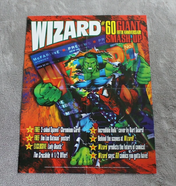 WIZARD #60 HULK Bart Sears SPIDER-MAN Todd McFarlane 1996 Scarce PROMO ...