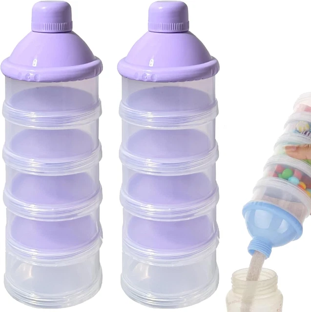 2 PCS 5 Layers Baby Milk Powder Dispenser, Milk Powder Pots, Formula ...