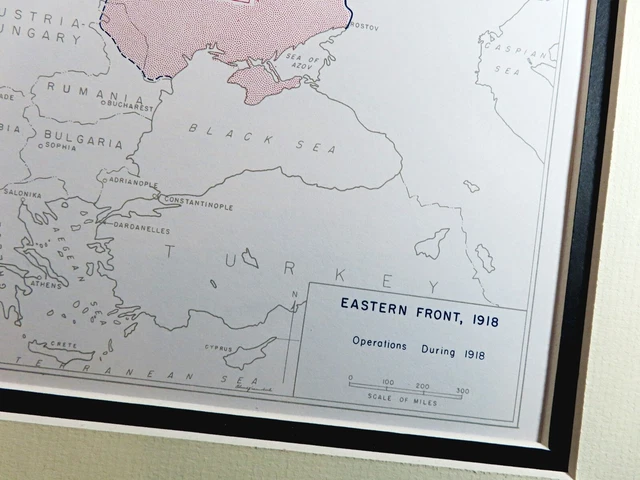 WW1 MILITARY MAP Allied Forces Operations Eastern Front 1917-1918 Army ...