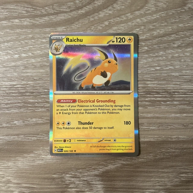 RAICHU 26/165 RARE Holo Scarlet & Violet 151 - Pokemon TCG - Mint $3.00 ...
