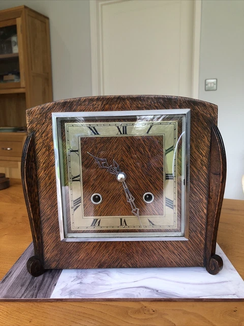 ENFIELD ROYAL MADE in England Mantle Clock Oak - serviced £75.00 ...