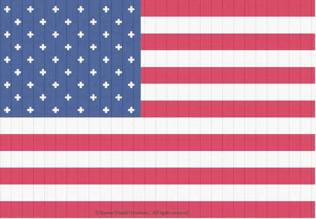 CROCHET PATTERNS - AMERICAN FLAG graph afghan pattern $6.95 - PicClick